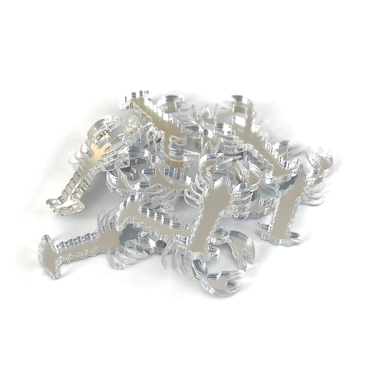 Super Cool Creations Lobster Shaped Crafting Mirrors, Set of 10, Many Colours, Shatterproof Acrylic, Pink, Pack of 10 x 8cm