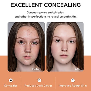 Hydrating Concealer, Lightweight Full Coverage Concealer for Dark Spots, Long-Lasting, Conceals and Corrects, Hydration and Highlights, Light Sand Shade, Satin Finish, All-Day Wear, 0.265 Fl Oz (105#)