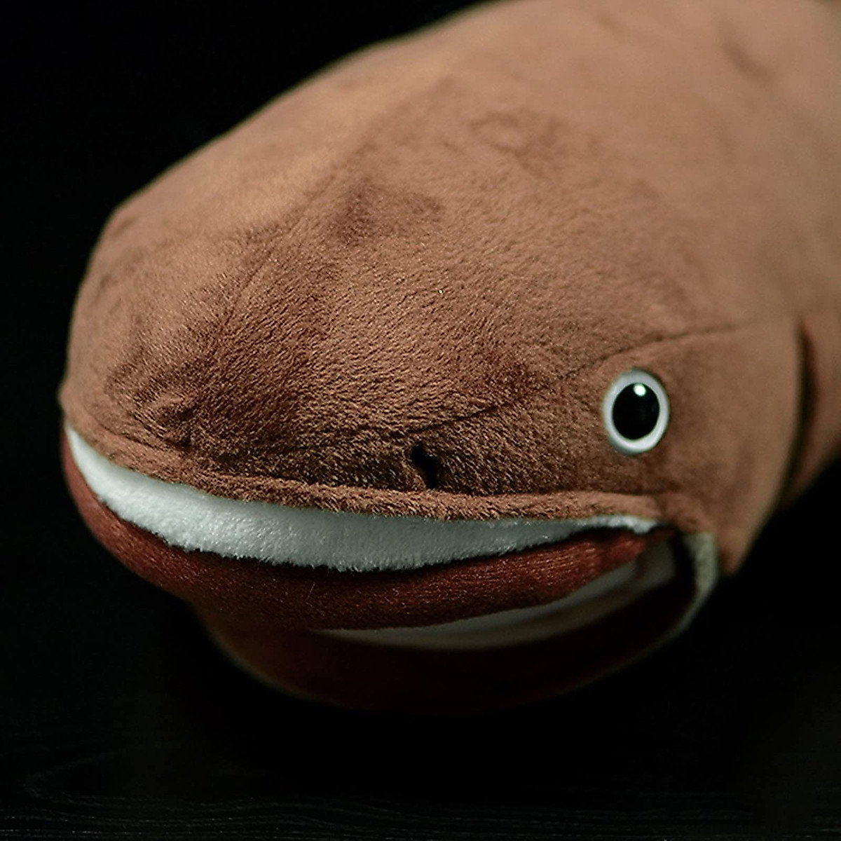 Megamouth Shark Plush Stuffed Sea Animal, 18.89 Inch Dark Grey Simulation Megamouth Shark Plush Stuffed Toy Simulate Real Shark Animal Plush Toy, Gift Pillow for Boys and Girls, Decorate Room
