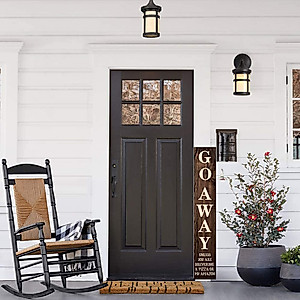 UFceLl,Tall Outdoor Go Away Sign for Front Porch,8 in. W x 48 in. H Hanging Porch Sign,Rustic Craft Wooden Porch Sign Decorations for Home Home Decor,48 x 8