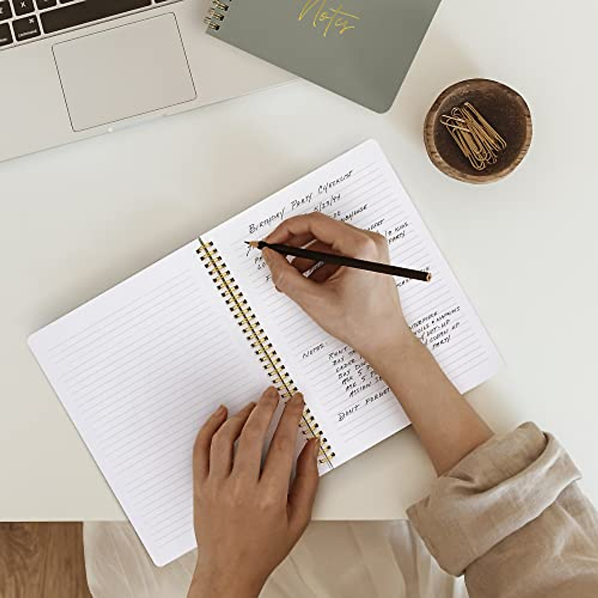 ZICOTO Aesthetic Spiral Notebook Set of 3 For Women - Cute College Ruled 8x6 Journal/Notebook with Large Pockets And Lined Pages - Perfect Supplies to Stay Organized at Work or School