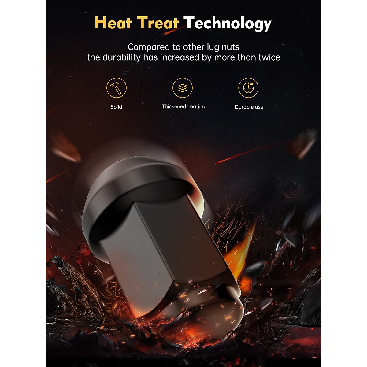 MIKKUPPA 24pcs M12x1.5 Lug Nuts - Replacement for 1984-2022 Toyota 4Runner, 1995-2021 Tacoma, 2000-2006 Tundra Aftermarket Wheel - Black Closed End Lug Nuts