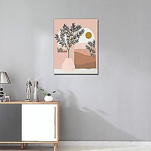 TISHIRON Paint by Numbers DIY Painting Kit Canvas Easy DIY Beginners Acrylic Painting Arch Window Abstract Plant Landscape for Home Wall Decor Art Craft 16x20inch