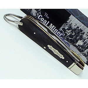 Coal Miner Pocket Knife Buffalo Horn Handles Electrician's Knife Blunt Tip Blade and Spear Blade