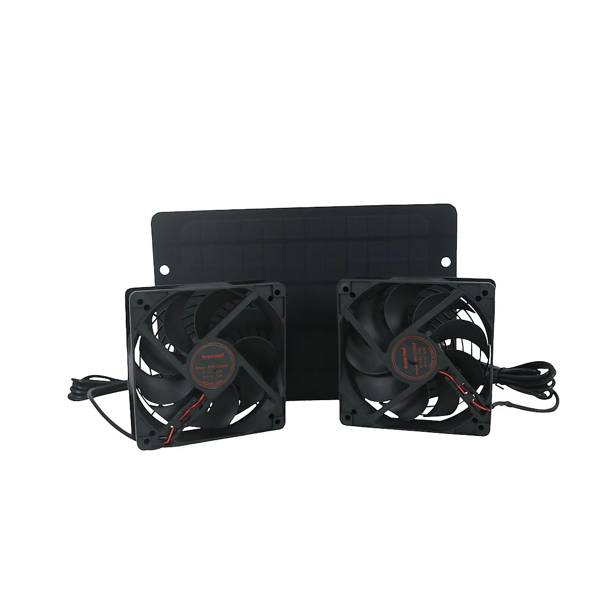 DEALSCHIC Solar Powered Fan/Solar Exhaust Fans for Outside/Solar Greenhouse Fan/Solar Fan for Attic,Shed,Barn,Chicken Coop,Dog House(10W Solar Panel+2 Solar Exhaust Fan)