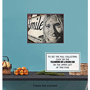 Cobain Graffiti Street Mural Art Print. Wall Art Poster - Unique Home Decor for Bedroom, Man Cave, Family or Living Room - Gift for Nirvana, 90's Alternative Music Fans - 8x10 Photo Unframed