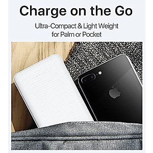 Jassco Portable Charger Power Bank, 12000mAh Dual USB Battery Pack, Fast Charge with USB C & Micro USB Input, Slim & Light Backup Charger Compatible with iPhone 14/13/12, Galaxy, Pixel, iPad and More
