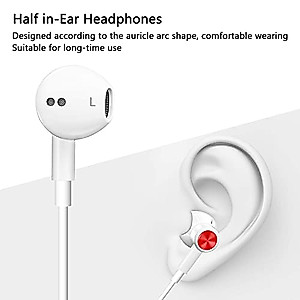 Jelanry USB C Headphone with Microphone, USB Type C Earbuds Magnetic Wired Earphone Volume Control for iPad 10 Mini Air Samsung Z Fold 4 Flip 3 Galaxy S22 S21 S20 Pixel 7 Pro OnePlus 10 9 Pro, White