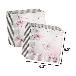 Butterfly Bridal Shower Party Supplies 64 Piece Tableware Set Includes Large 9" Paper Plates Dessert Plates, Cups and Napkins Kit for 16