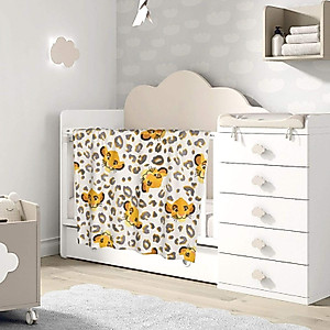 Baby Blanket for Boys Girls Gift-Lion Christmas King Leopard Toddler Blanket Nursery Blanket Nap Blanket for Stroller Outdoor Decor-Super Soft and Warm Crib Blanket for All Seasons Gift 30 X 40 Inch