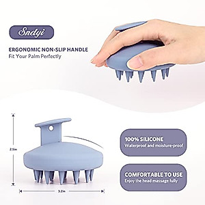 Sndyi 2PS Silicone Scalp Massager Shampoo Brush, Hair Scrubber with Soft Silicone Bristles, Scalp Scrubber/Exfoliator for Dandruff Removal, Wet Dry Scalp Brush for Hair Growth & Scalp Care