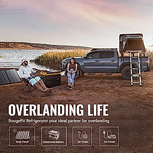 BougeRV 12 Volt Car Refrigerator Dual Zone, Portable Freezer Fridge APP Control, ED45(45L) Compressor Freezer Fridge 12V/24V DC 110~240V AC, for Truck Van RV Camper SUV Boat Travel Camping