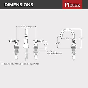 Pfister LF-WL8-SNPC Pfister Sonterra 2-Handle 8" Widespread Bathroom Faucet in Polished Chrome Pfister Sonterra 2-Handle 8" Widespread Bathroom Faucet in Polished Chrome, Small, Polished Chrome