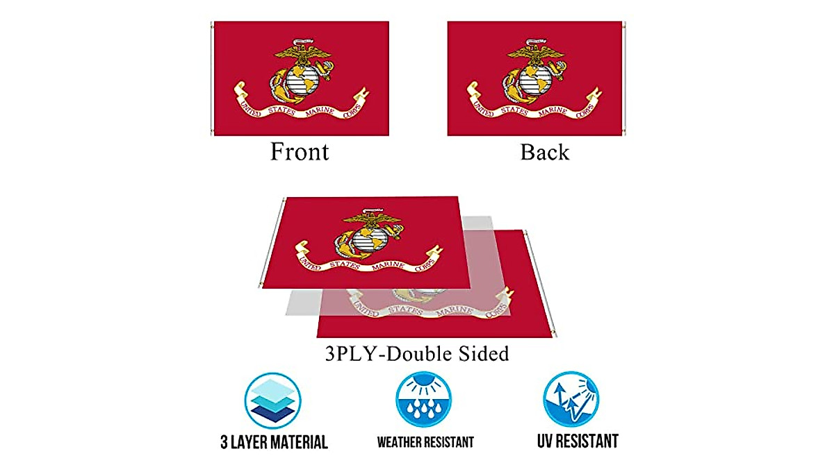 Embroidered USMC Marine Corps Flag 3x5 Heavy Duty Outdoor Banner