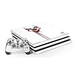 Skinit Decal Gaming Skin Compatible with PS4 Pro Console and Controller Bundle - Officially Licensed Warner Bros Pennywise Bloody Design