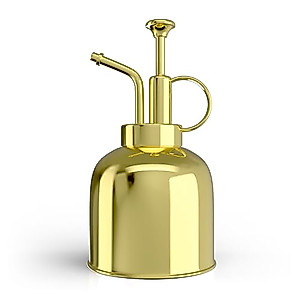LOOPSEED Stainless Steel Plant Mister Spray Bottle Watering Can for Indoor Plants Succulent Bonsai Garden Spray Houseplant Spritzer Modern Garden Tools 10oz/300ml (GOLD)