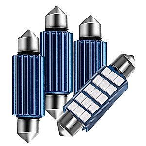 ZKFAR Pack-4 42mm LED Bulbs Extremely Bright, 3014 Chipsets 400LM for LED Interior Dome Map Door Lights Bulbs (Blue)