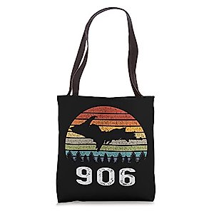 Upper Peninsula Michigan Gifts UP Retro 906 Yooper Tote Bag