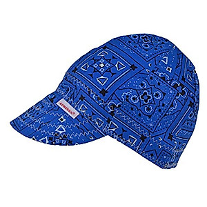 Comeaux Caps Reversible Welding Cap Blue Bandana Size 7 5/8