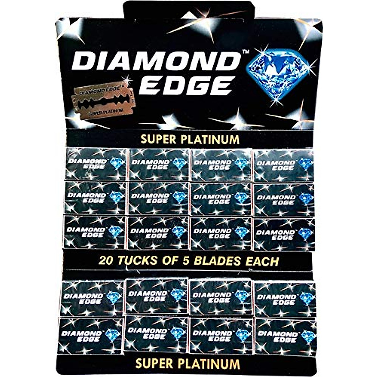Super-Max Diamond Edge Double Edge Razor Blades, 100 blades