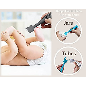 Brexonic Diaper Cream Spatula, Baby Butt Spatula For Diaper Cream, Soft Flexible Silicone Baby Bum Brush, Suction Base Diaper Cream Applicator (Gray)