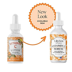 LilyAna Naturals Vitamin C Serum for Face - Face Serum with Hyaluronic Acid and Vitamin E, Anti Aging Serum, Reduces Age Spots and Sun Damage, Promotes Collagen and Elastin (1oz)