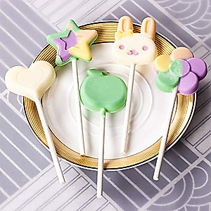 Lollipop Sticks, 200PCS White Paper Lollipop Sticks 6 Inch Lollipop Treat Sticks Sucker Stick for Chocolate,Cake Topper,Rainbow Candy, Cake Pops(3.5mm)