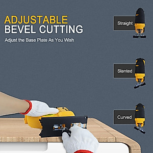 Cordless Jigsaw Brushless Motor with 2pcs 4Ah Li-ion Batteries, LED Light, Electric Huhomco Jigsaw 6 Variable Speed, 10pcs Blades, Fast Charger & Carry Case Included