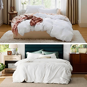 Bedsure Queen Size Duvet Cover Set - Soft Prewashed Duvet Cover & Cooling Lyocell Cotton Hybrid Duvet Cover Bundle Set