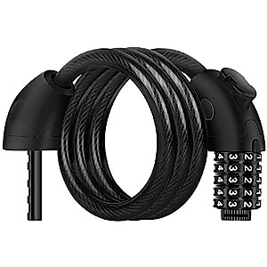 VIGAT Bicycle Lock 5-Digit Code Anti-Theft Combination Bicycle Steel Cable Lock for Motorcycles, Bicycles, Fences, Doors (Size:125cm)