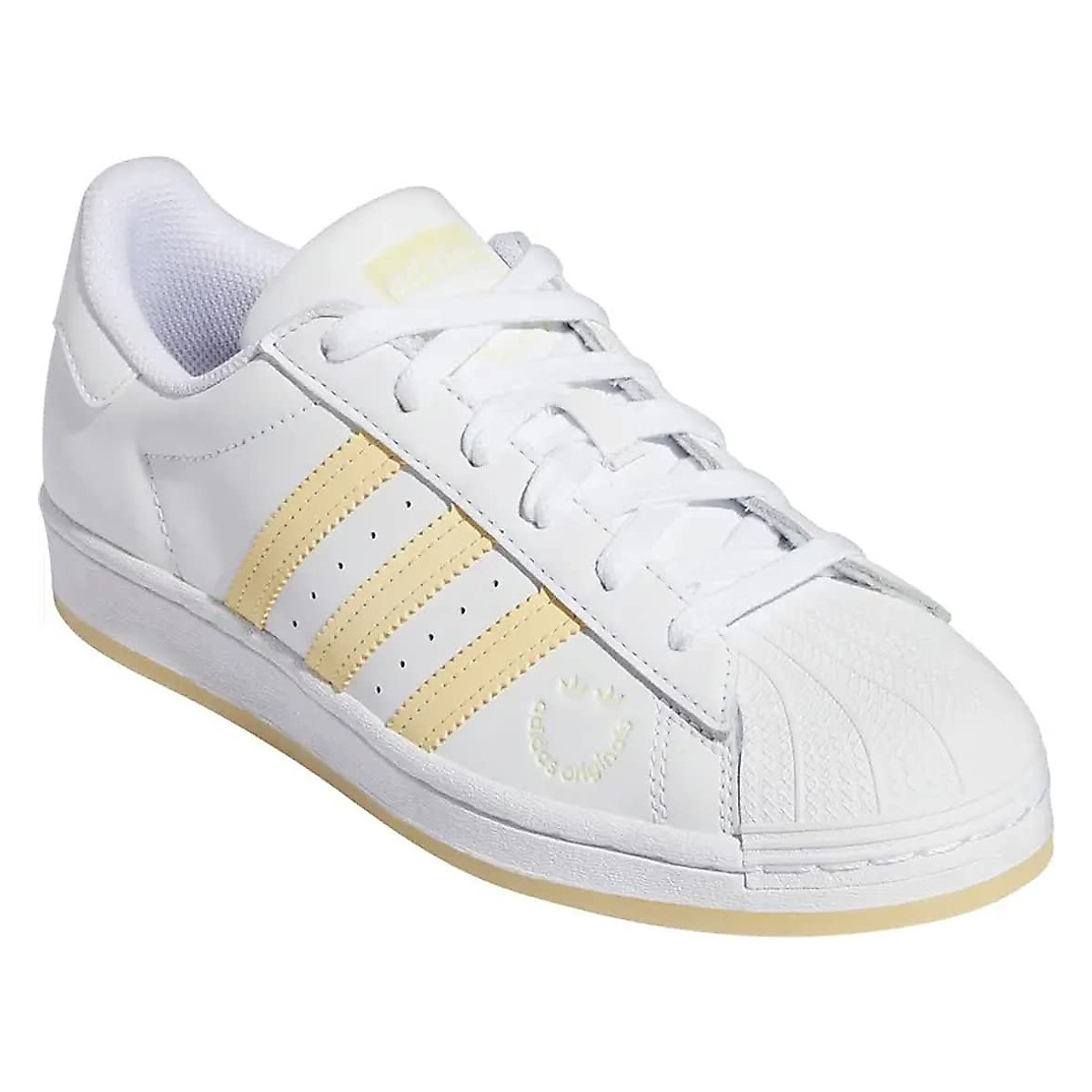 adidas Originals Women's Superstar Low Shoes, Casual Leather Sneakers, Footwear White/Easy Yellow, 6.5