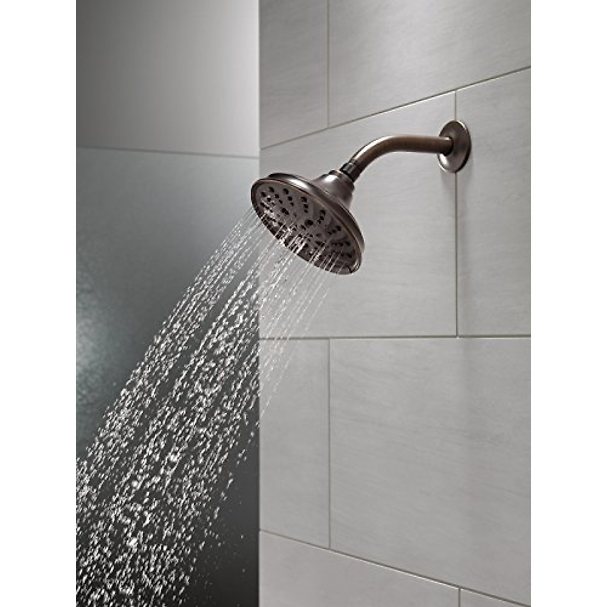 DELTA FAUCET -faucet 52669-RB H2Okinetic 5-Setting Raincan Shower head, Venetian Bronze