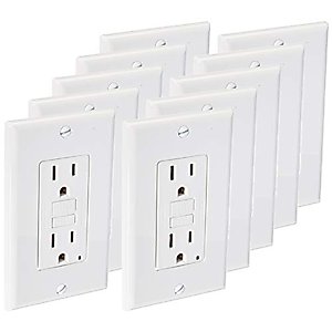 Leviton GFNT1-W Self-Test Smartlockpro Slim GFCI Non-Tamper-Resistant Receptacle with LED Indicator, 15-Amp, 10 Pack, White