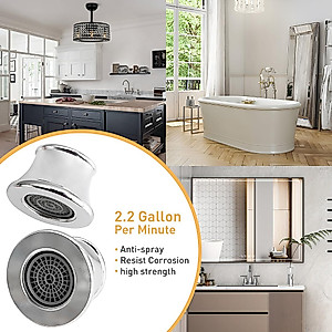 Faucet Aerator Compatible with Moen 101964 116618, Fit for Shower Bathroom Kitchen Faucet Parts, High Flow Sink Aerator Replacement, 2.2 Gallon Per Minute, Finish Chrome