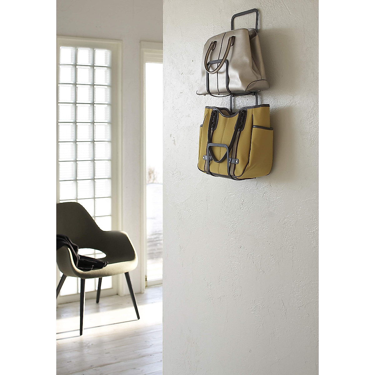 Yamazaki Bag Holder, Steel, Black, Anpassbar