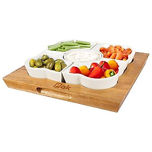 Pak Serving Platter, Serving Dish, Serving Trays for Party, Veggie Tray, Taco Bar, Chip and Dip Serving Set, Wood Fruit Tray, Serving Dishes for Entertaining, Appetizer Serving Tray, Vegetable Tray