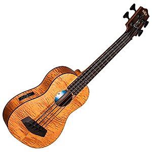 Kala UBASS-EM-FS Exotic Mahogany U-Bass with Gig Bag - Natural