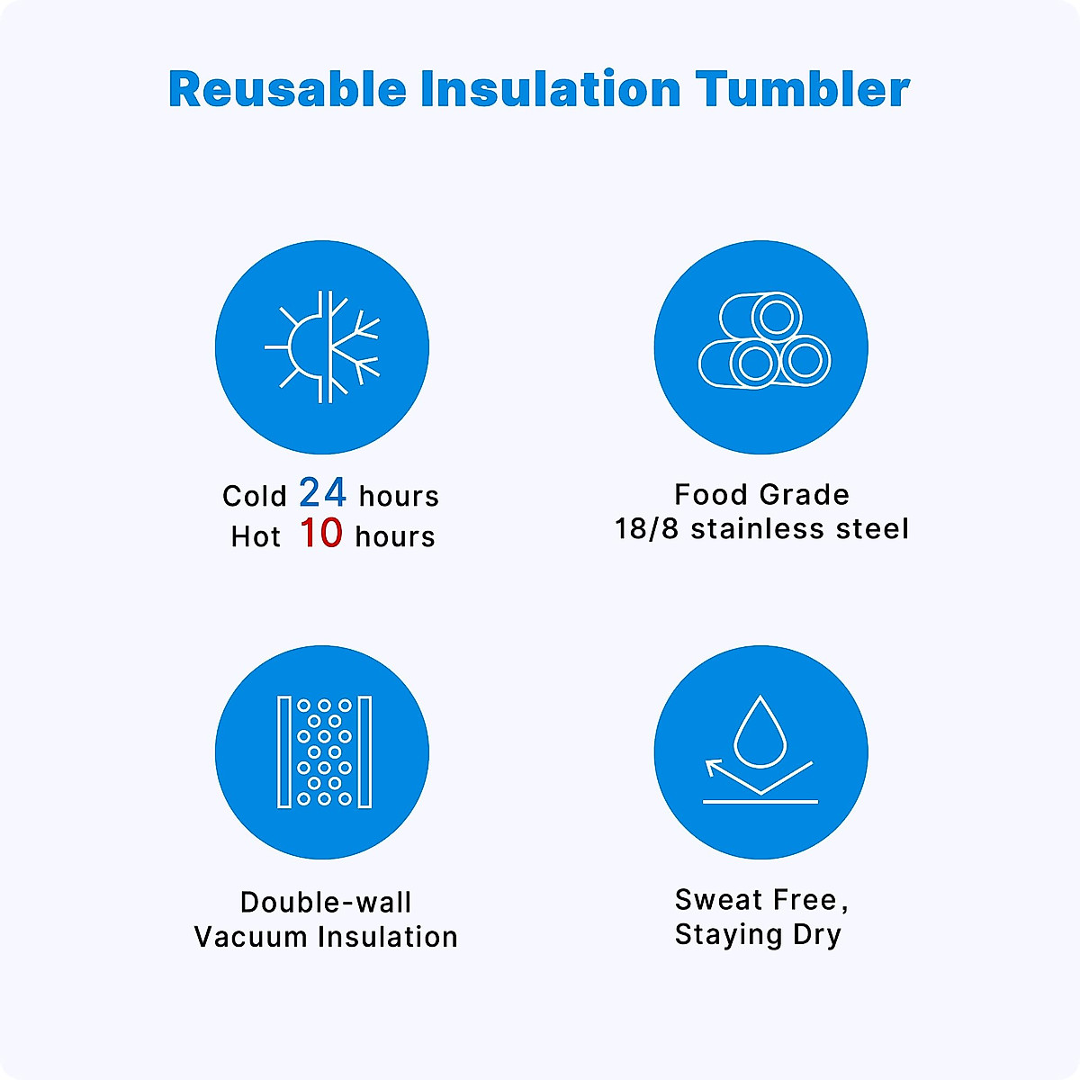 Bluwing 40 oz Tumbler with Handle and Straw-Stainless Steel Double Wall Insulated Tumbler with Leak Proof Lid, Vacuum Travel Ice Coffee Mug Cup(Navy)