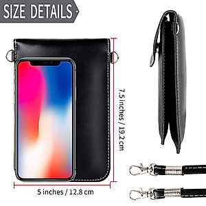 PG6 Roomy Pockets Series Small Travel Crossbody Leather Bags Cell Phone Purse Wallet, Black, One Size
