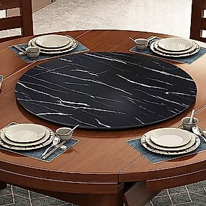 Rotating Round Lazy Susan For Dining Table Ø 20 24 28 32 36 39 Inch, 360 Degree Rotating Wooden Turntable With Silent Bearings, Easy To Share Food Tabletop Serving Tray