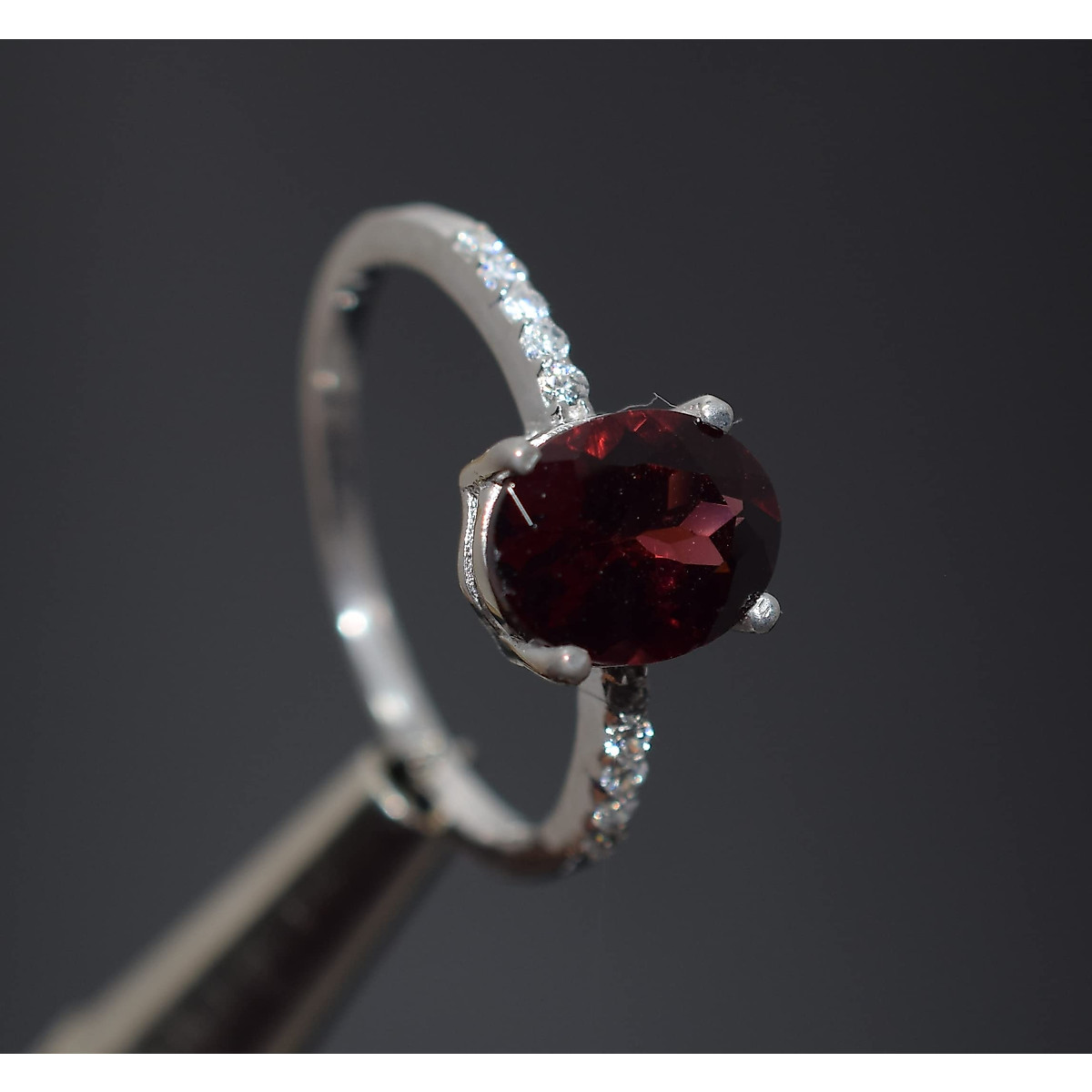 Women's Beautiful Natural Genuine Garnet Gemstone Designer Ring 925 Sterling Silver Faceted Garnet, January Birthstone, Boho Hippie Ring For Wedding/Marriage/Fastival/Annyversary (Size:-13)