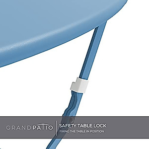 Grand patio Premium Steel Patio Bistro Set, Folding Outdoor Patio Furniture Sets, 3 Piece Patio Set of Foldable Patio Table and Chairs, Blue