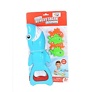 TOYZA Baby Bath Toys Shark Grabber/ Catch Game for Toddlers Boys - Girls with 4 Toy Fish Included for More Fun