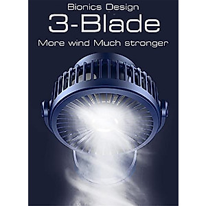 DUOLE Portable Table Fan Clip-on Hanging Fan Powered by Built-in Rechargeable Batteries or Power Bank or Other Power Sources