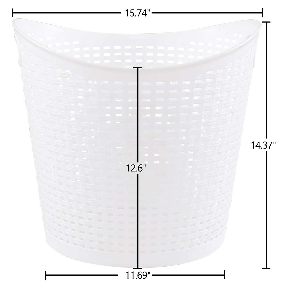 Sadstory 40 L Plastic Laundry Hamper, Large Plastic Storage Baskets, White, 6 Packs