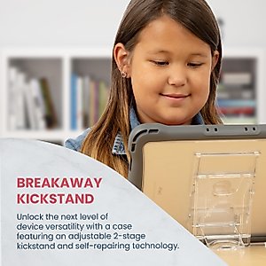 Brenthaven Edge 360 Case Fits iPad 9th | 8th | 7th Generation (10.2-inch) Protective Cover with Screen Protector and Adjustable Stand - Durable Slim Lightweight & Drop Tested Clear Back Shell - Gray