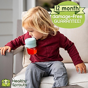 Healthy Sprouts Silicone Sippy Cup Lids - Spill Proof, Fits Any Cup, BPA-Free, Durable & Soft for Babies & Toddlers, Quick to Attach - 5 Pack Silicone Lids for Cups (Purple, Pink, Green, Orange, Teal)