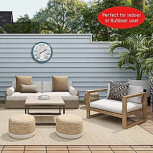 Taylor Big and Bold Wall Indoor Outdoor Thermometer, 13.25 inch, Teal