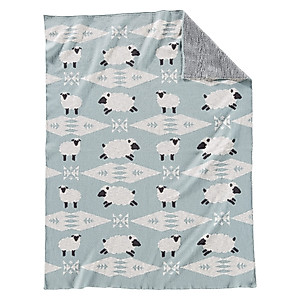 Pendleton Organic Cotton Knit Baby Blanket w/ Beanie, Sheep Dreams