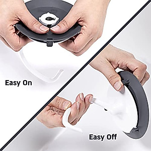 KneadAce Dough Hook Shield For Kitchen Aid - Prevents Your Dough from Climbing Up and Clogging Up Your Mixer – Mess Free Mixer Accessory Compatible With KitchenAid C Shape Dough Hooks (Dark Grey)